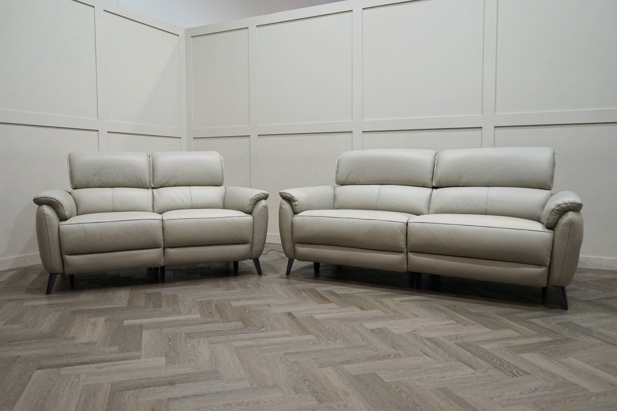 Jade 3 + 2 Seater Leather Power Reclining Sofa with Telescopic Headres ...