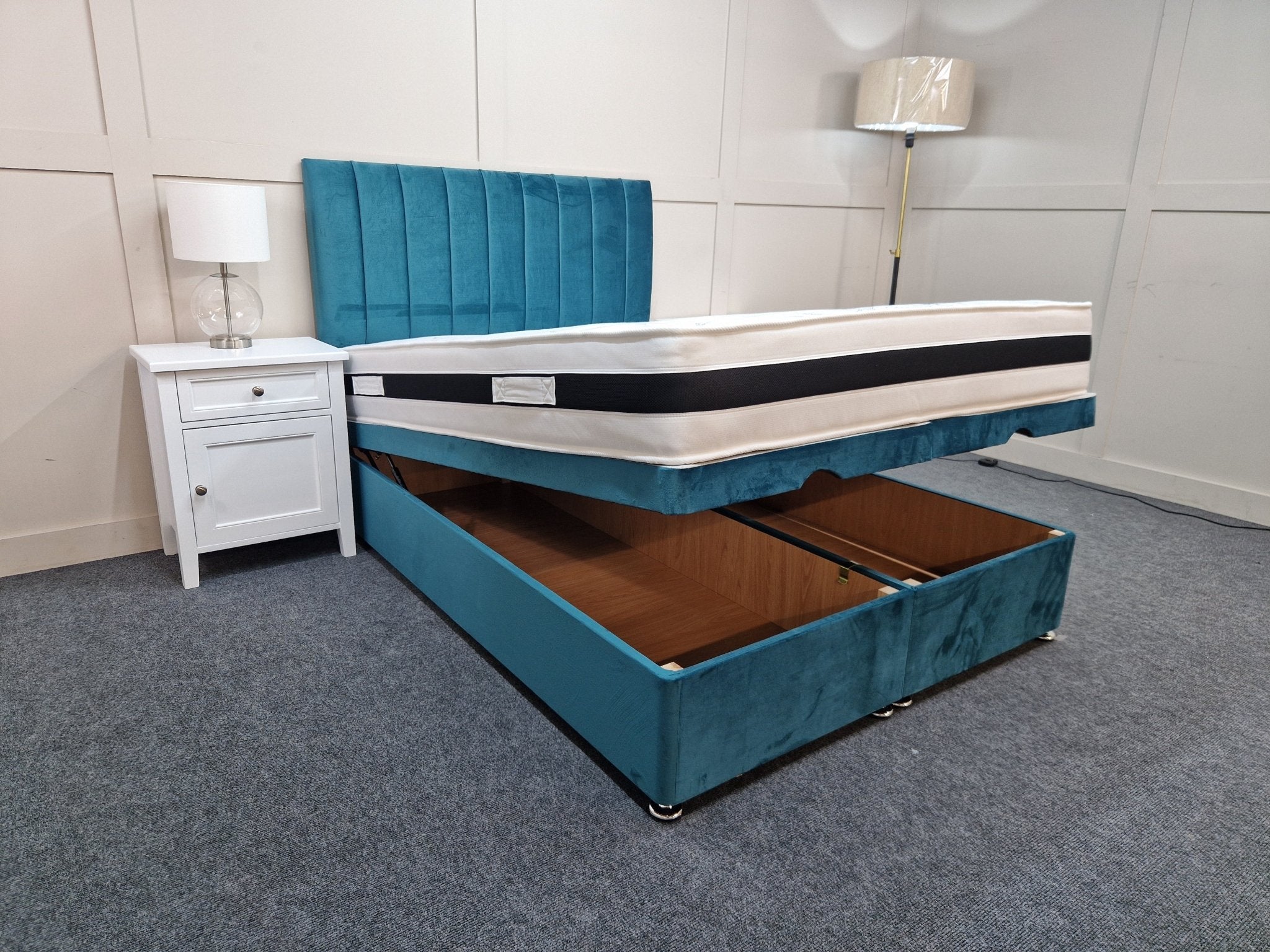 Diamond Orthopaedic Spring, End Lift Ottoman Bed & Headboard – Heatons ...