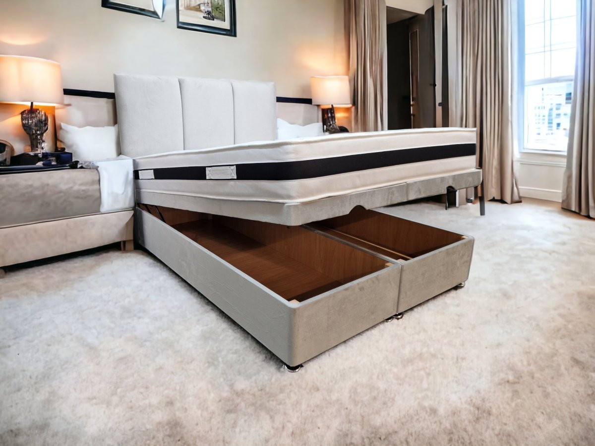 Diamond Orthopaedic Spring, End Lift Ottoman Bed & Headboard – Heatons ...