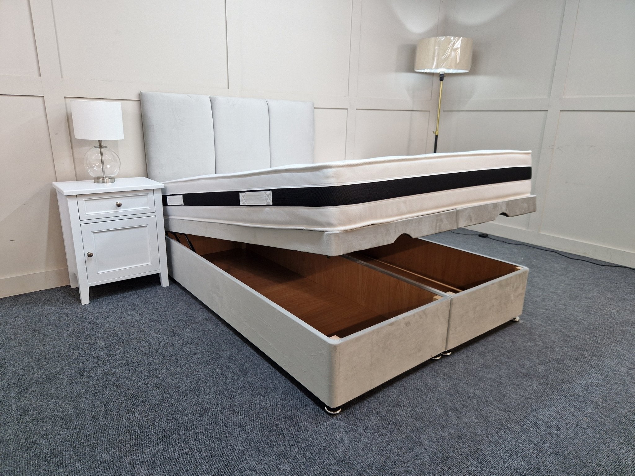 Diamond Orthopaedic Spring, End Lift Ottoman Bed & Headboard – Heatons ...